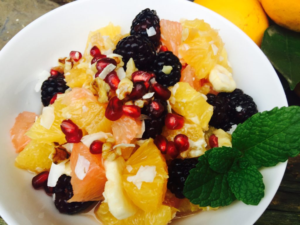 Pomegranate ginger fruit salad with fresh local citrus – Hungry for ...